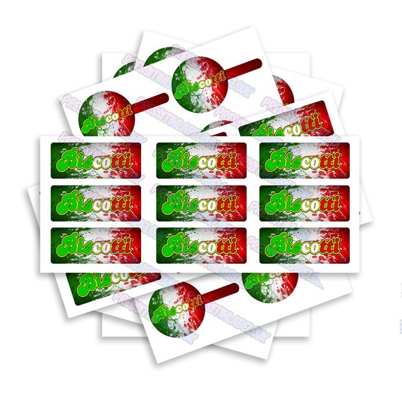 Biscotti Sticker Label Set High Gloss 2oz Tamper Proof - Etsy