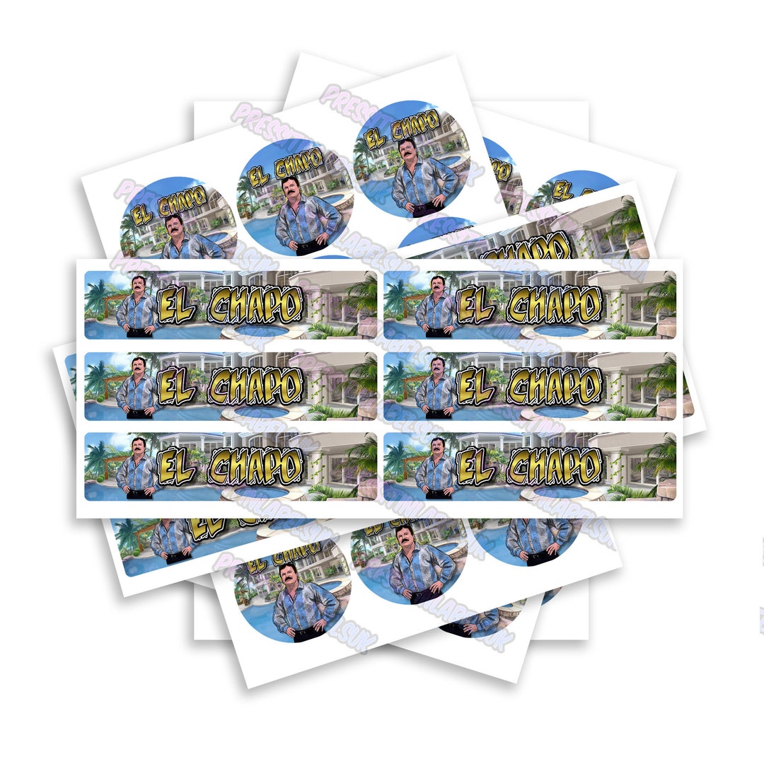 El Chapo Sticker Label Set High Gloss 2oz Glass Jar Labels Includes a ...
