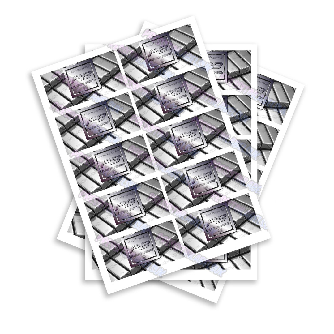 Platinum B Pre Roll Sticker Labels High Gloss Multiple Sizes Bulk ...