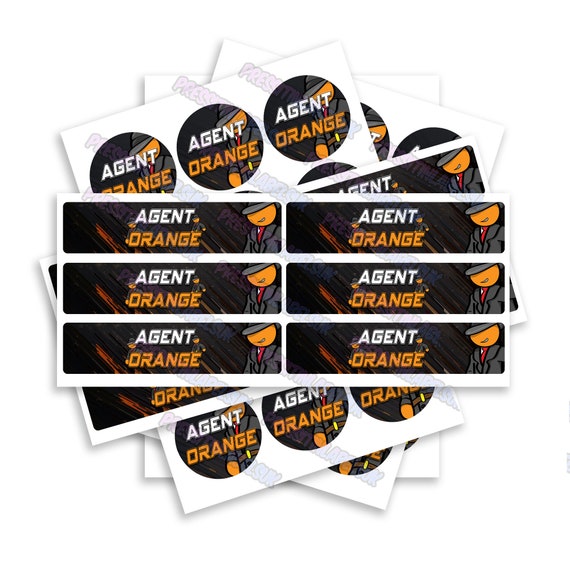 Agent Orange Sticker Label Set High Gloss 2oz Glass Jar - Etsy Ireland