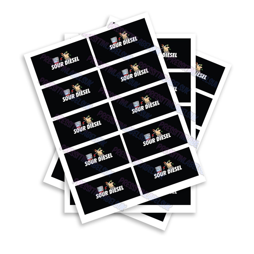 Sour D Pre Roll Sticker Labels - High Gloss - Multiple Sizes - Bulk ...