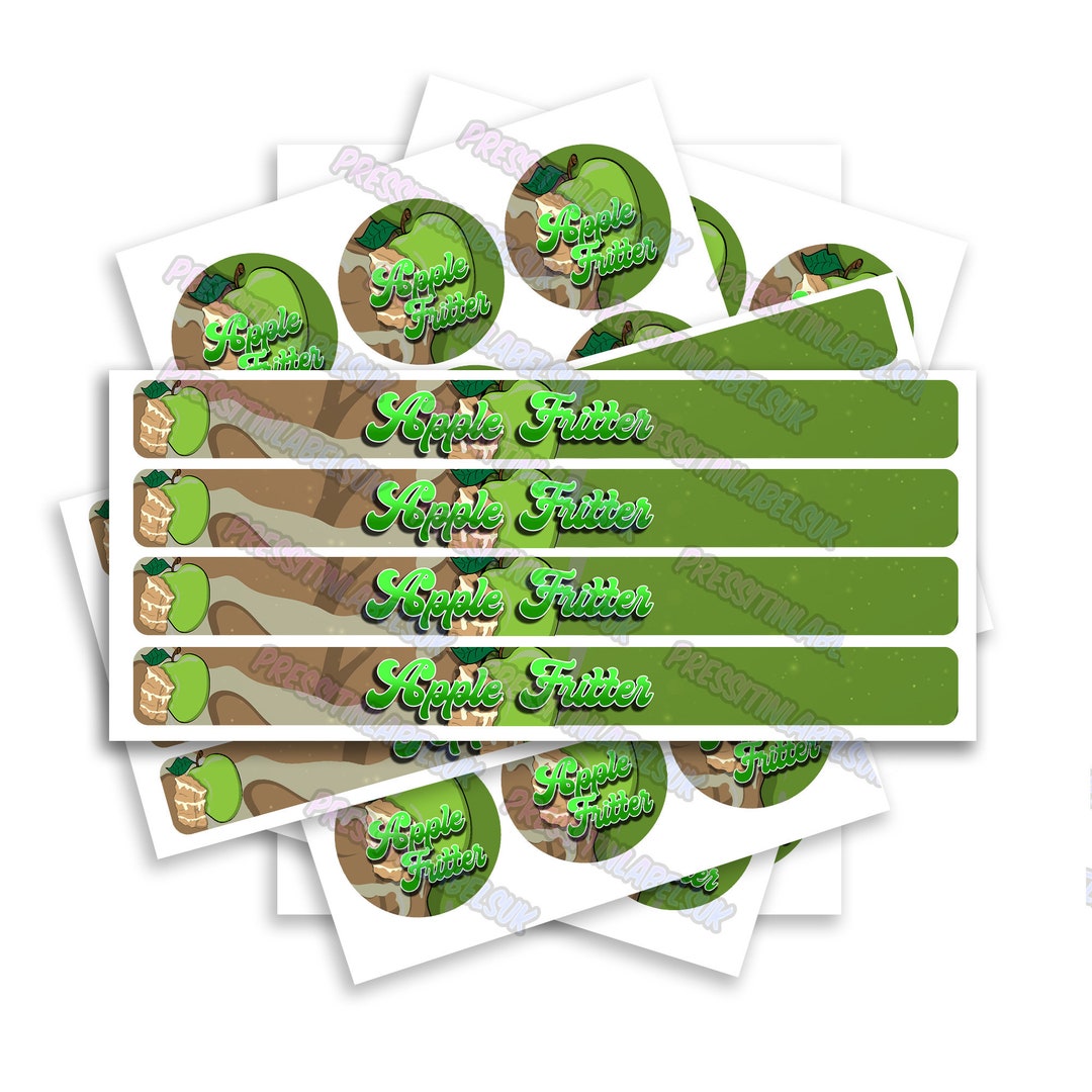 Apple Fritter 100ml Tin Labels - High Gloss - Tin Can Stickers ...
