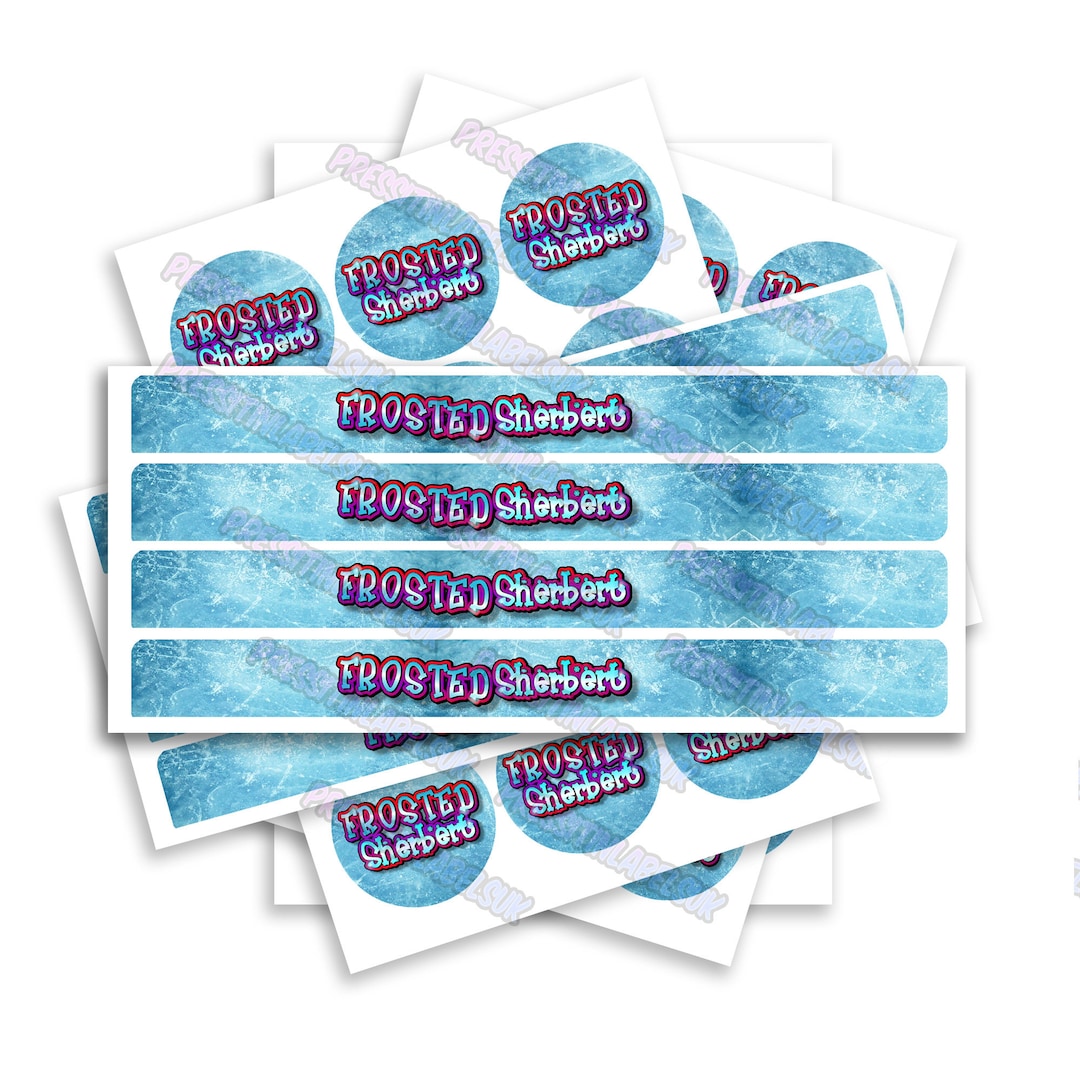 Frosted Sherb 100ml Tin Labels - High Gloss - Tin Can Stickers ...