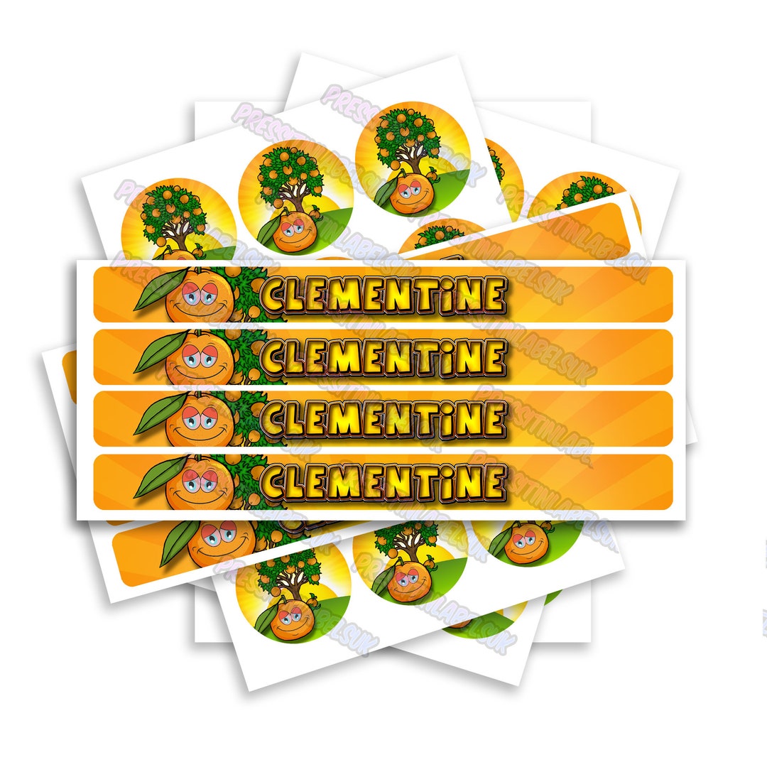 Clementine 100ml Tin Labels High Gloss Tin Can Stickers Includes Lid ...
