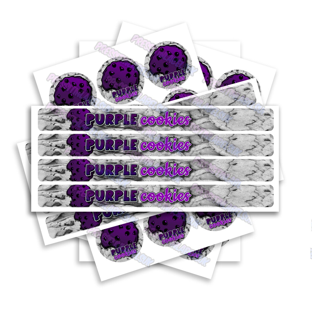 Lila Cookies 100ml Zinn Etiketten - High Gloss - Dose Aufkleber ...
