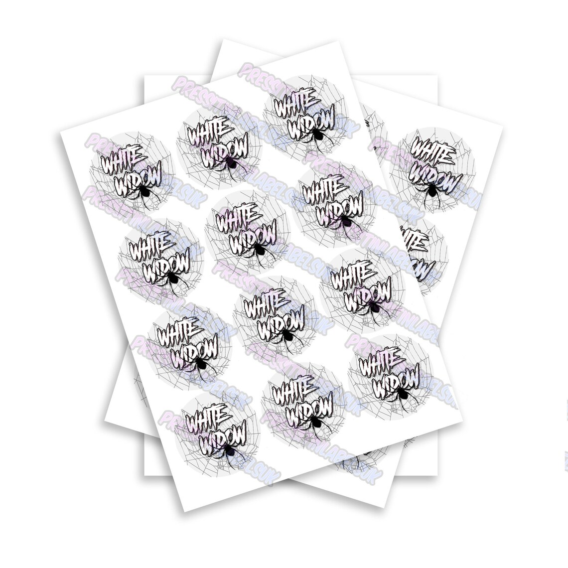 White Widow Sticker Labels High Gloss Pop Top Slap - Etsy