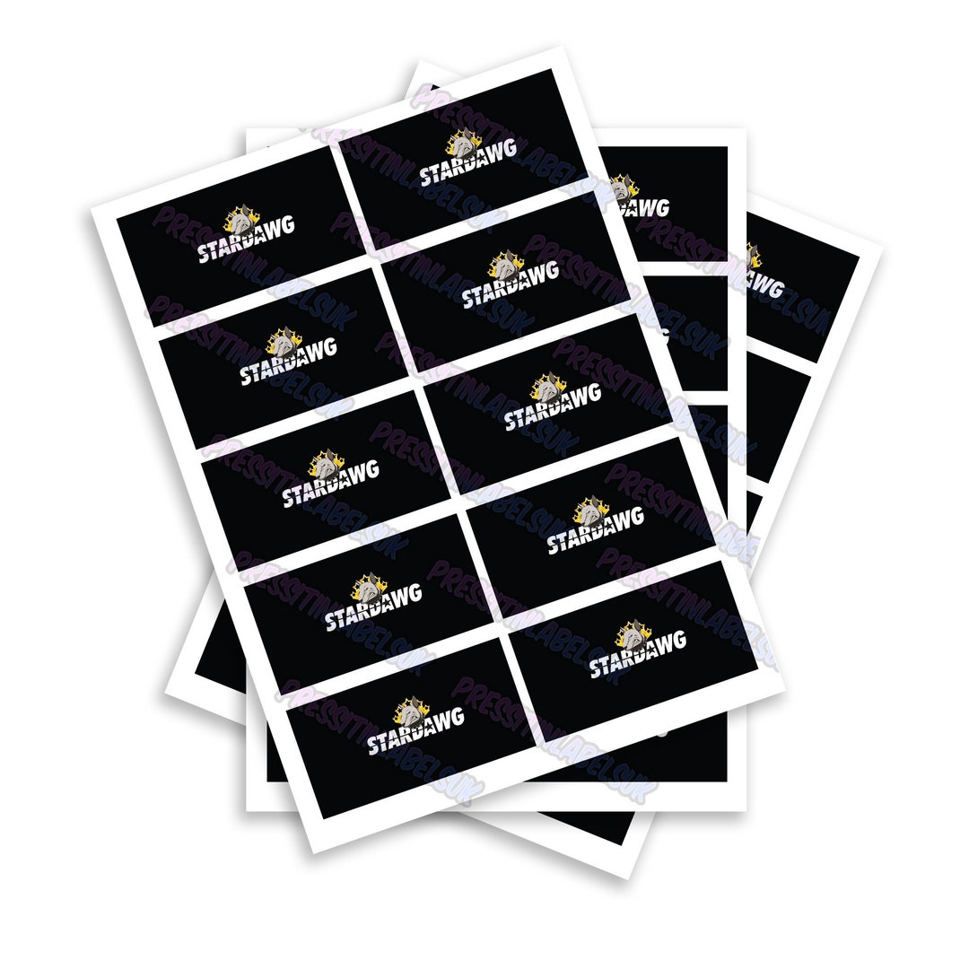 Star D Pre Roll Sticker Labels High Gloss Multiple Sizes Bulk Stickers ...