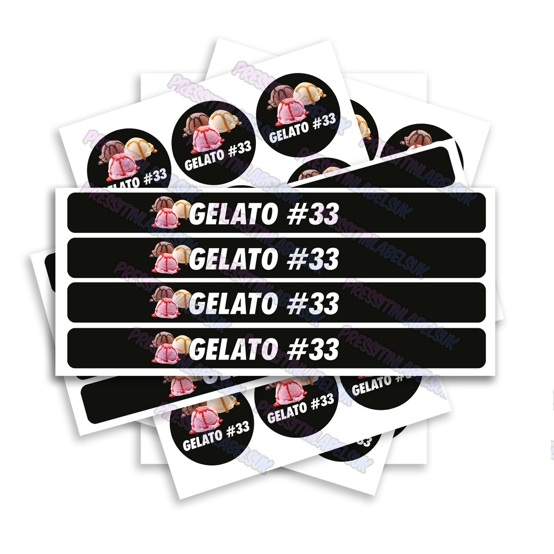 Gelato 100ml Tin Labels - High Gloss - Tin Can Stickers - Includes Lid ...