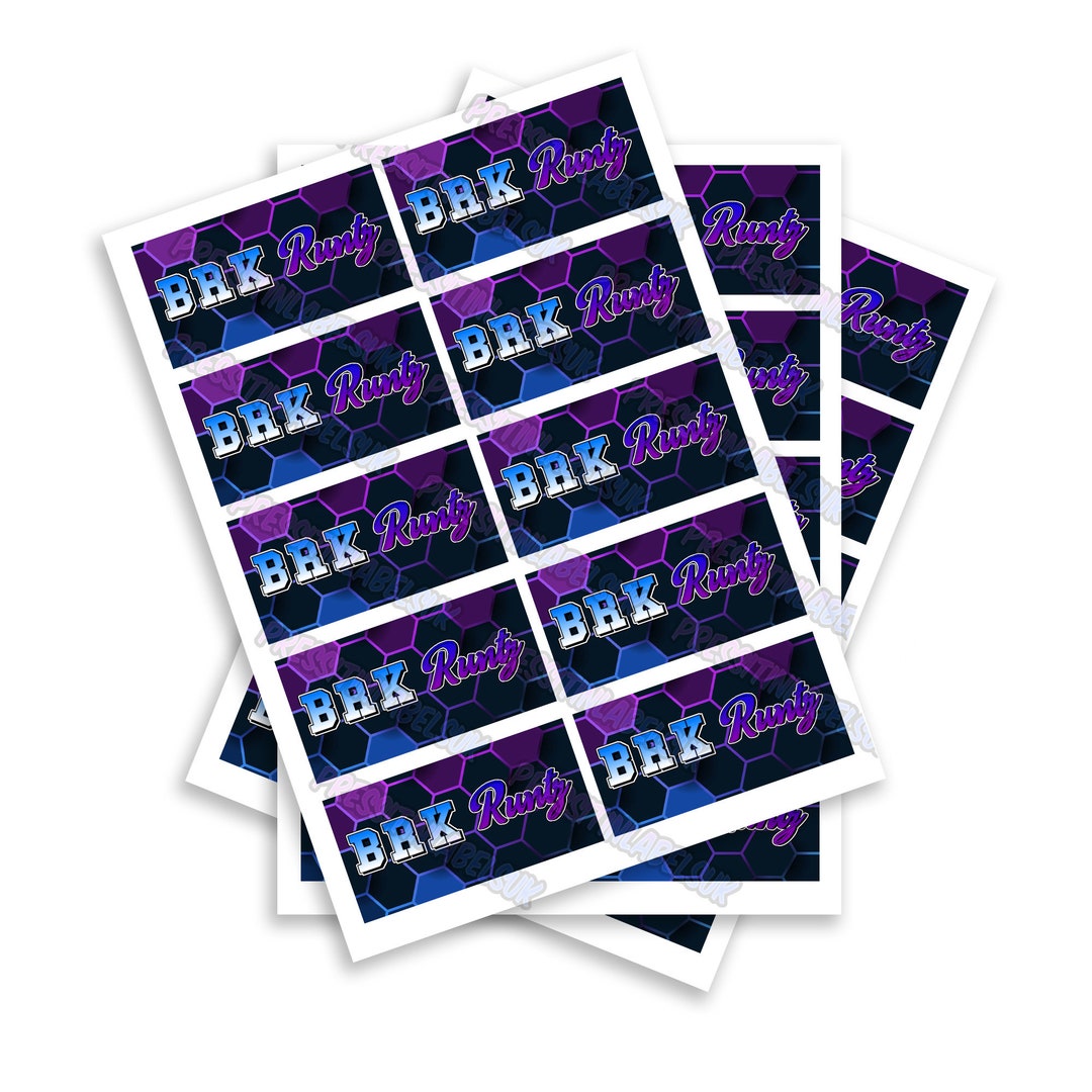 BRK Rtz Pre Roll Sticker Labels - High Gloss - Multiple Sizes - Bulk ...