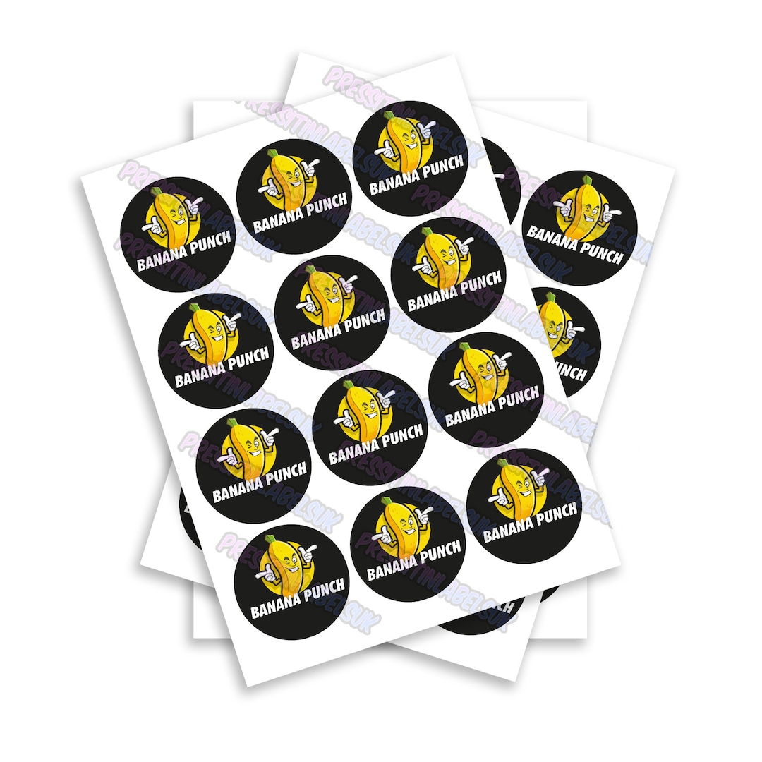 Banana P Round Sticker Labels - High Gloss - Multiple Sizes - Circular ...