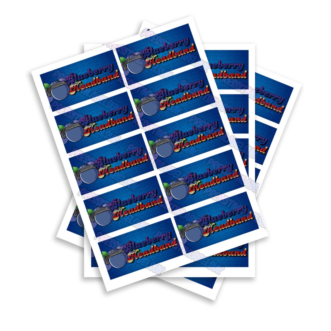 Blueberry Headband Pre Roll Sticker Labels High Gloss Multiple Sizes ...