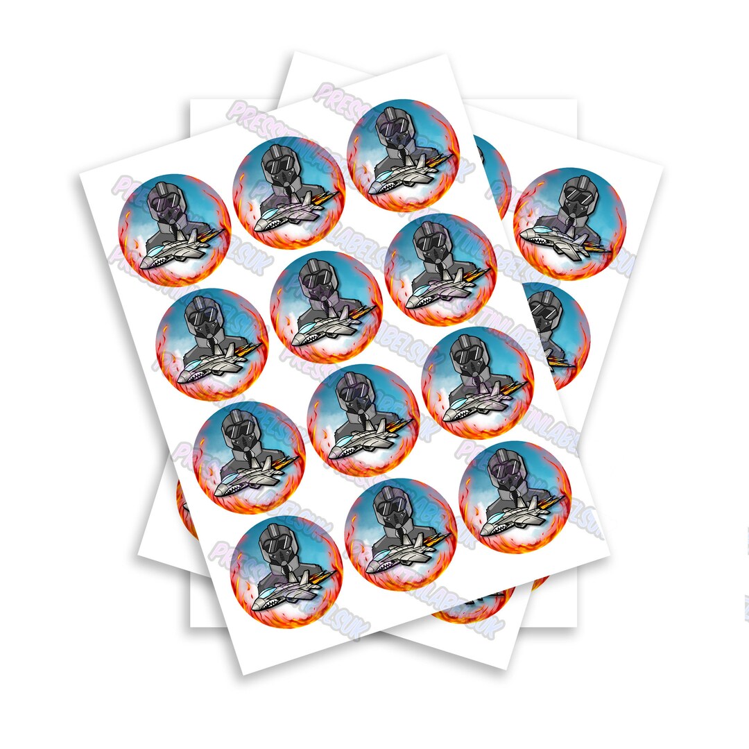 Jet F Sticker Labels - High Gloss - Pop Top Slap Stickers - Circular ...