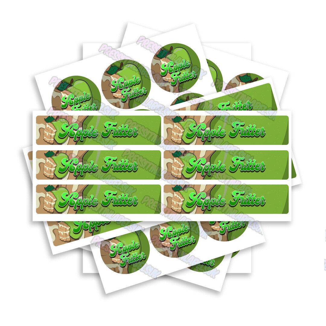 Apple Fritter Sticker Label Set - High Gloss - 2oz Glass Jar Labels ...