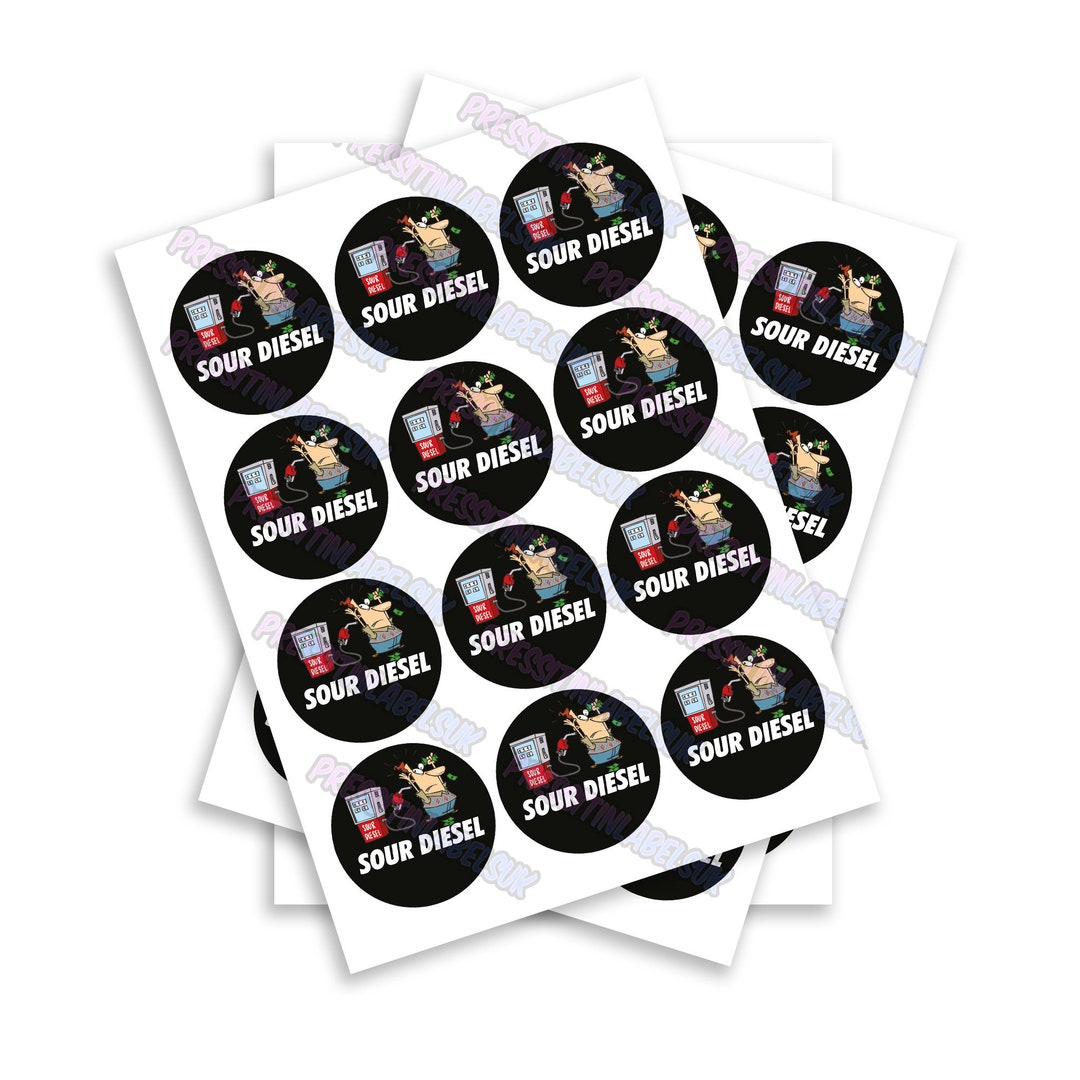 Sour D Round Sticker Labels - High Gloss - Multiple Sizes - Circular ...