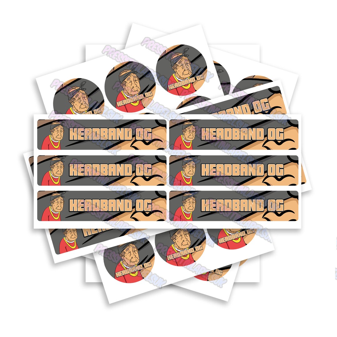 Headband Sticker Label Set High Gloss 2oz Glass Jar Labels Includes a ...