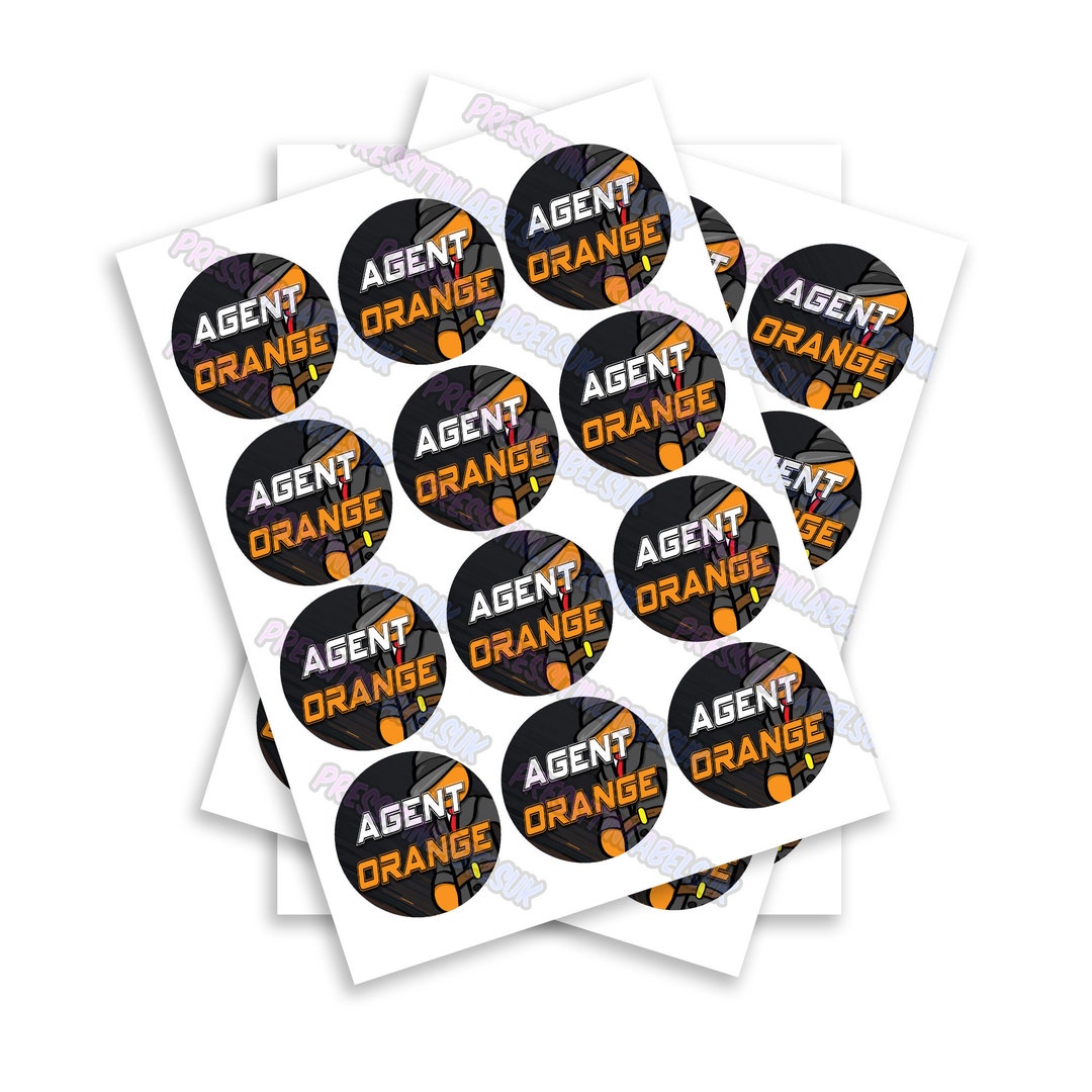 Agent Orange Sticker Labels - High Gloss - Pop Top Slap Stickers ...