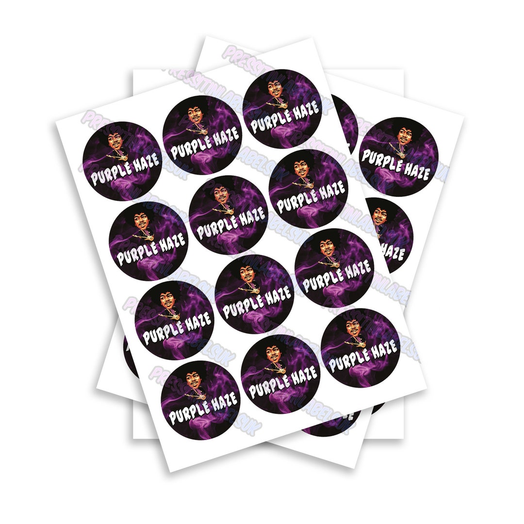 Purple H Round Sticker Labels - High Gloss - Multiple Sizes - Circular ...
