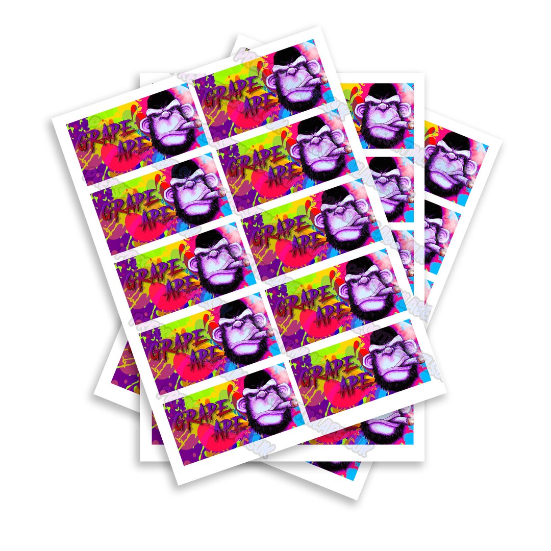 Grape Ape Pre Roll Sticker Labels - High Gloss - Multiple Sizes - Bulk ...
