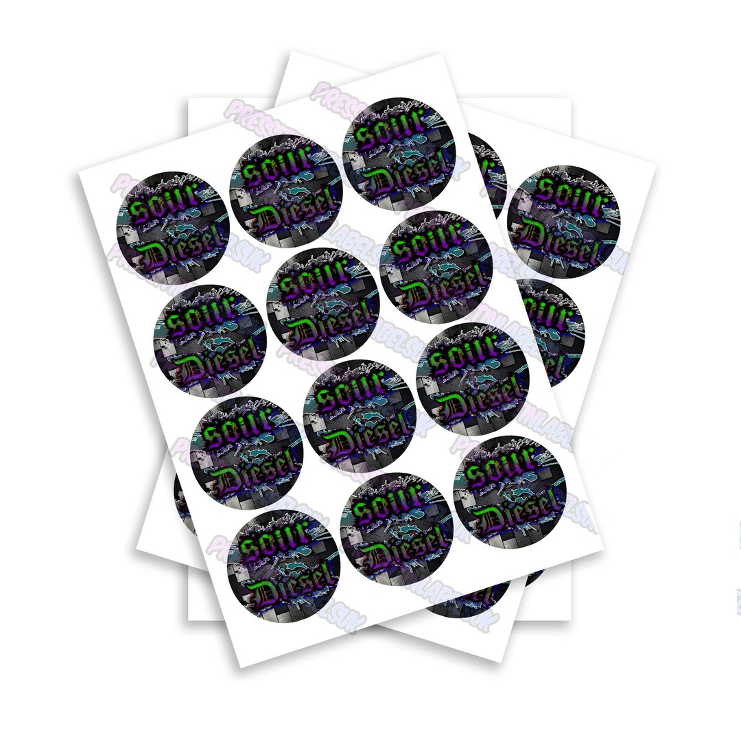 Sour D T2 Sticker Labels High Gloss Pop Top Slap Stickers Circular ...