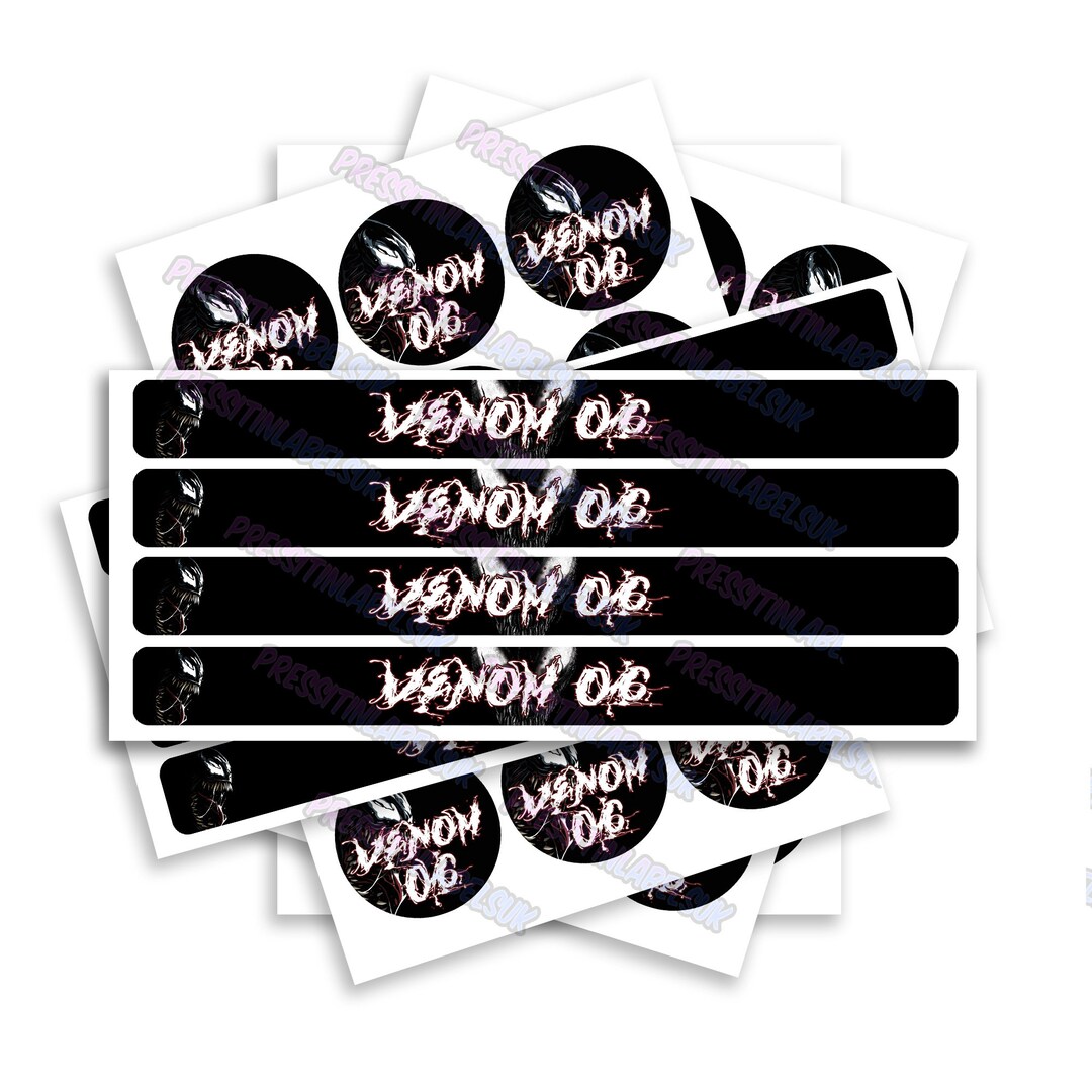 Venom OG 100ml Tin Labels - High Gloss - Tin Can Stickers - Includes ...