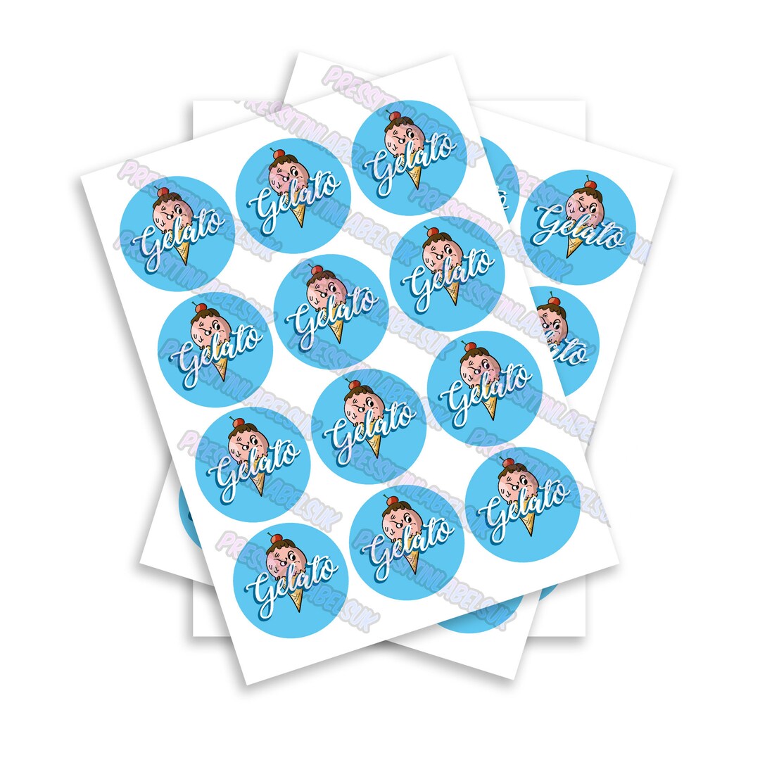 Gelato T3 Round Sticker Labels - High Gloss - Pop Top Slap Stickers ...