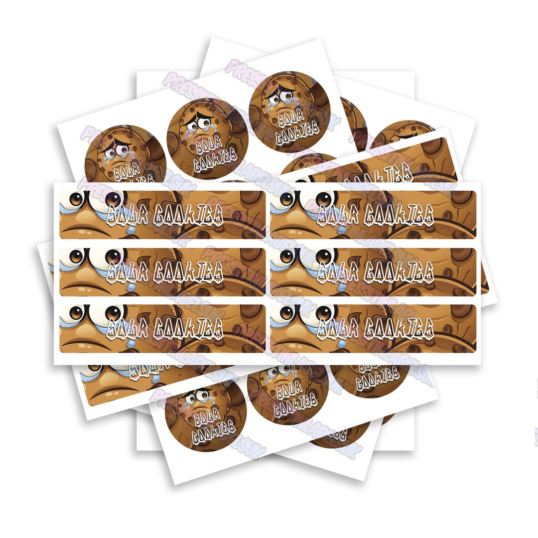Sour Cookies Sticker Label Set - High Gloss - 2oz Glass Jar Labels ...