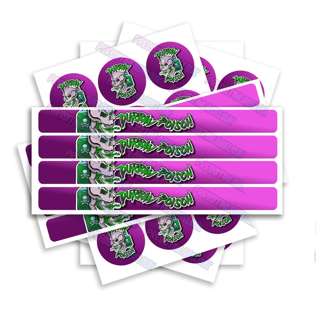 Durban P 100ml Tin Labels High Gloss Tin Can Stickers Includes Lid ...