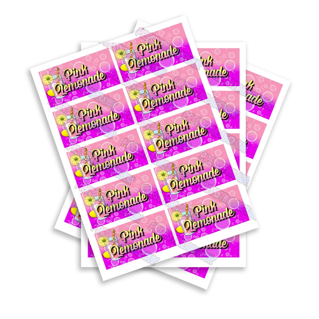 Pink Lemonade Pre Roll Sticker Labels - High Gloss - Multiple Sizes ...