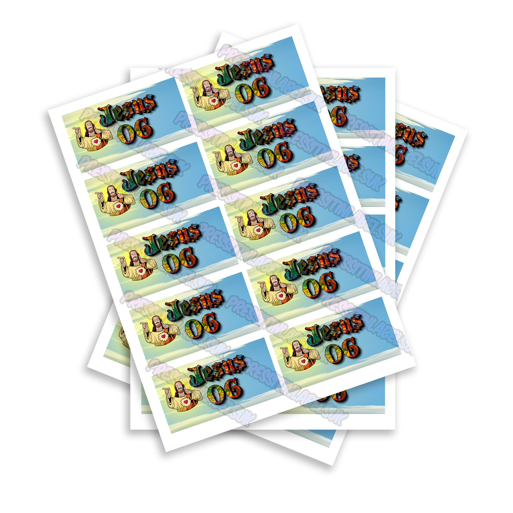 Jesus O Pre Roll Sticker Labels High Gloss Multiple Sizes | Etsy
