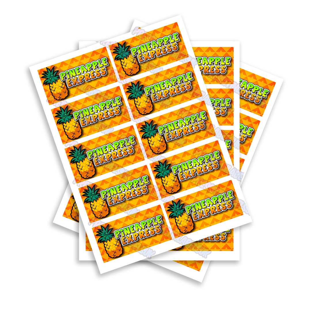 Pineapple Exp Pre Roll Sticker Labels High Gloss Multiple Sizes Bulk ...