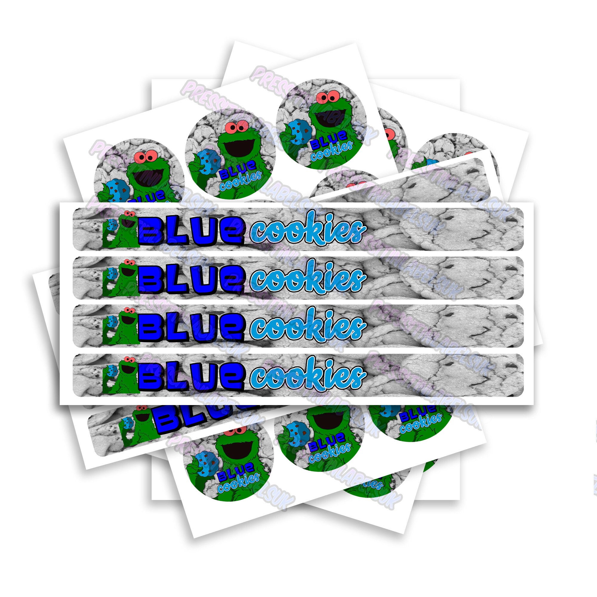 Blue Cookies 100ml Tin Labels High Gloss Tin Can Stickers - Etsy UK