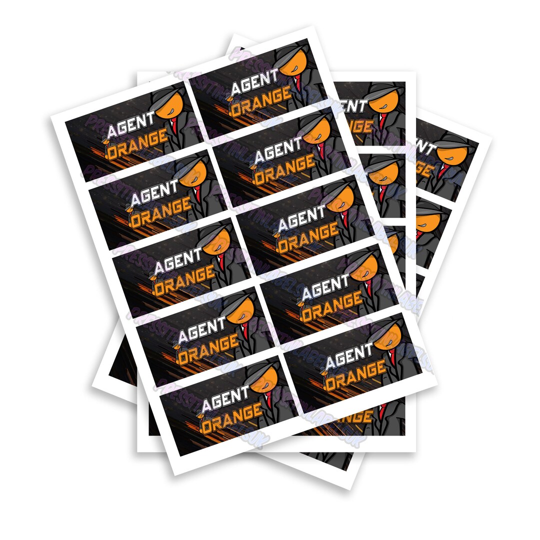 Agent Orange Pre Roll Sticker Labels - High Gloss - Multiple Sizes ...