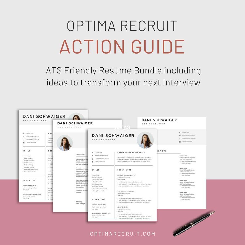 Resume Template CANVA With Cover Letter & References, Professional ...