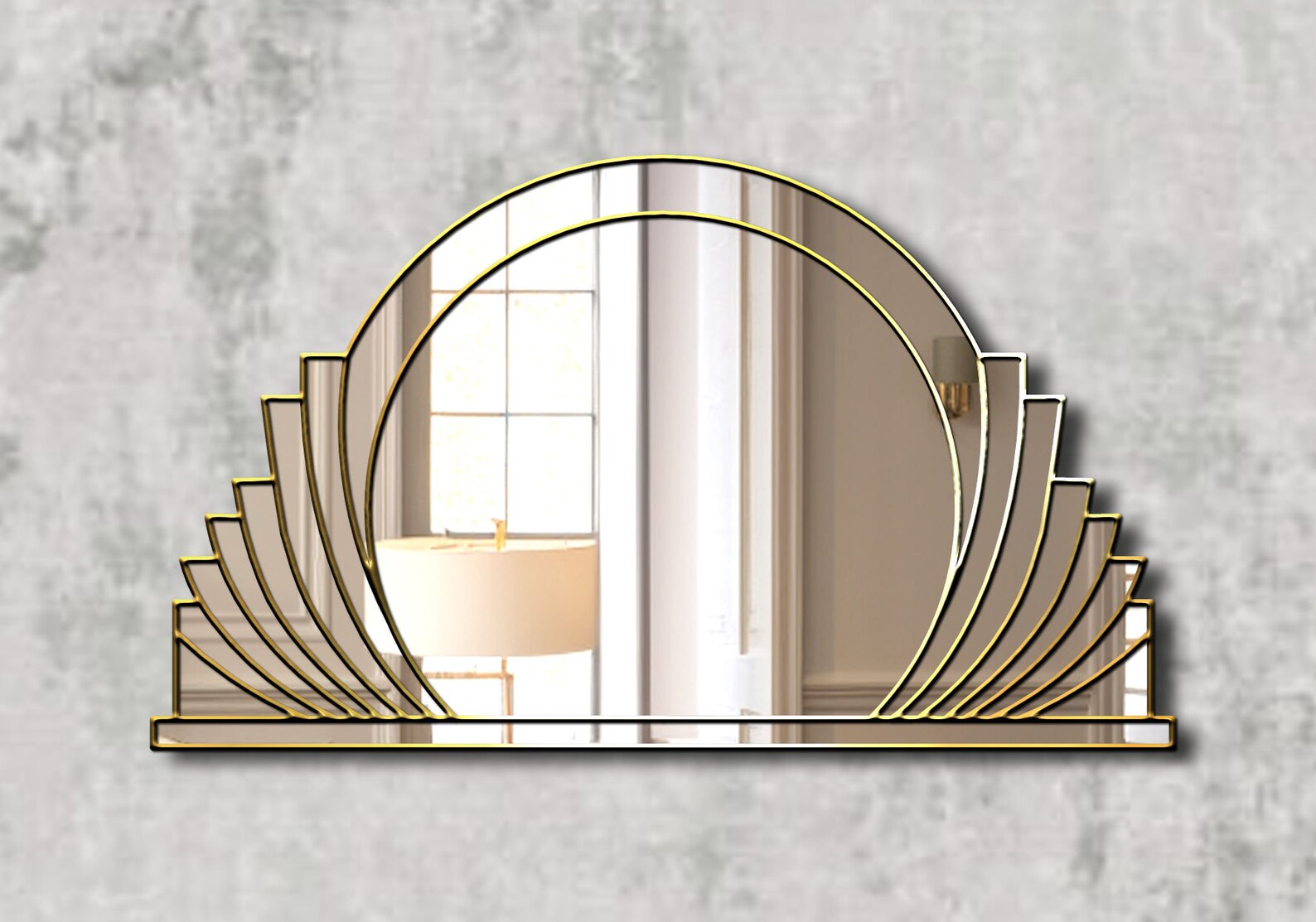 Messina Majesty Art Deco Mirror in Gold - Etsy