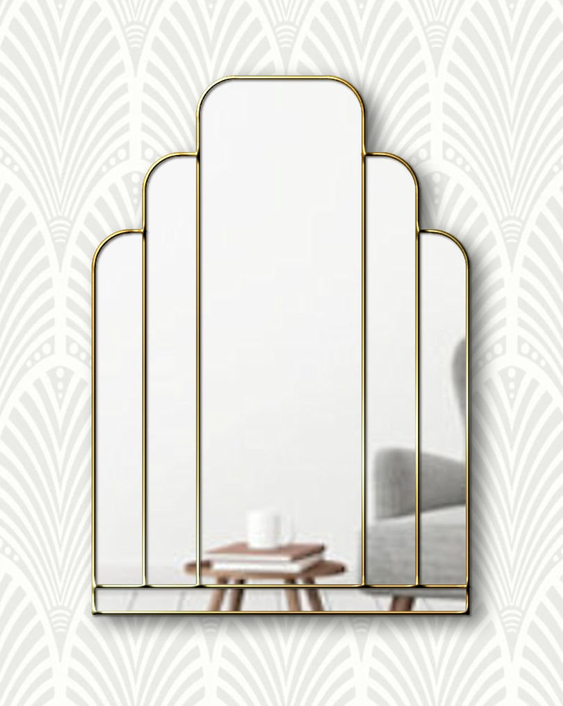 Art Deco Shaped Handmade Wall Mirror Tuscan 80x56cm - Etsy