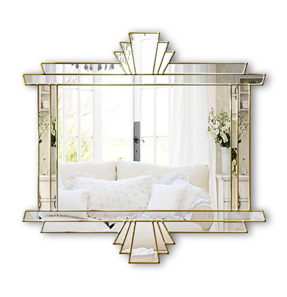 Over Mantle Art Deco Handmade Wall Mirror Alexander - Etsy