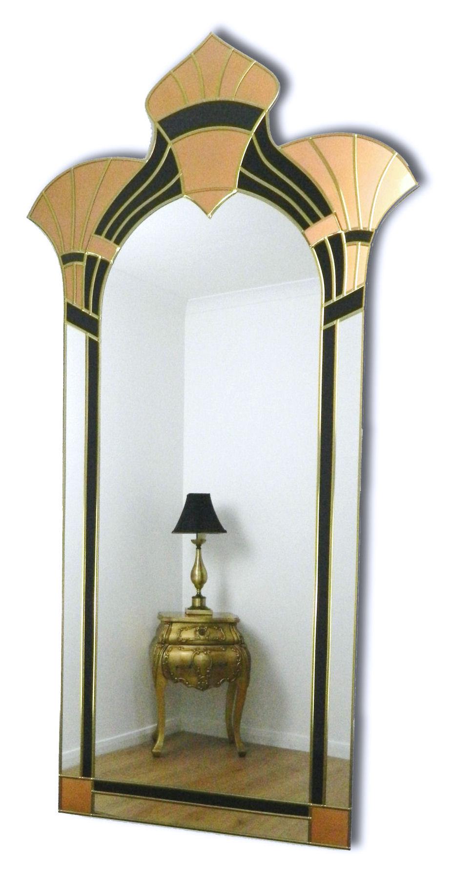 Art Deco Amelia Decorative Wall Mirror in Cream & Black - Etsy