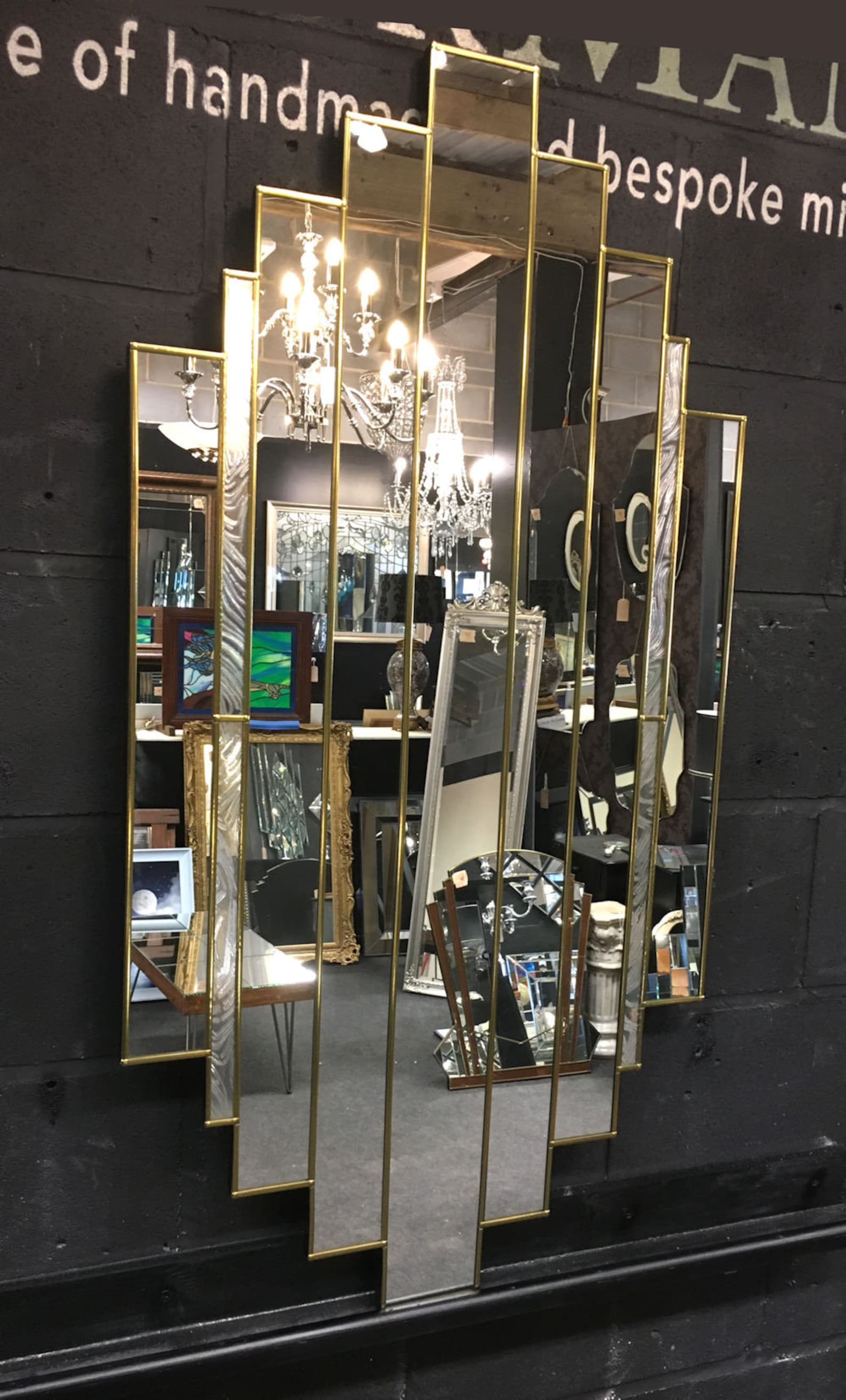 Opulent Romance Art Deco Wall Mirror in Gold - Etsy