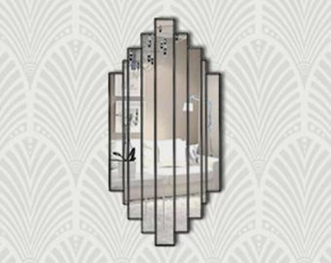 Opulent Romance Art Deco Wall Mirror in Black - Etsy