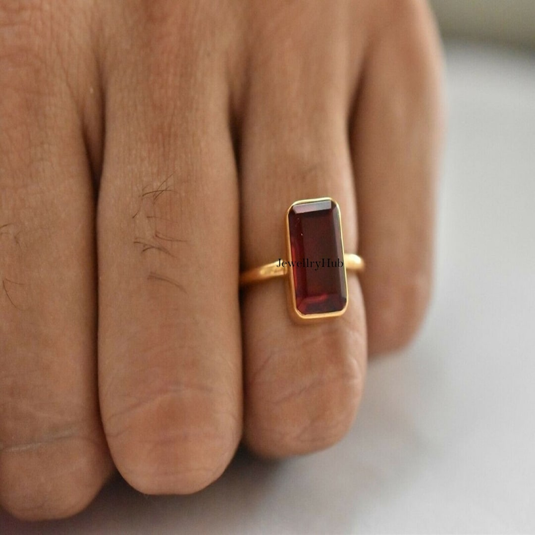 Hessonite Ring/garnet Ring/gomed Ring Red Garnet Gemstone Ring in ...