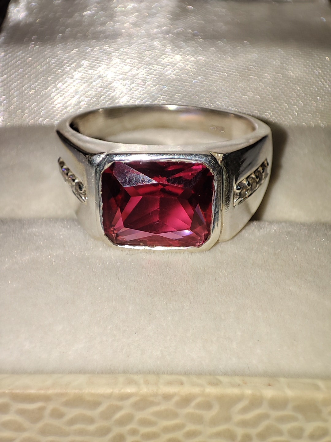 Ruby Ring, Red Ruby Ring, Manik Ring Ring Certified Ruby Gemstone Ring in Sterling Silver 925 ...