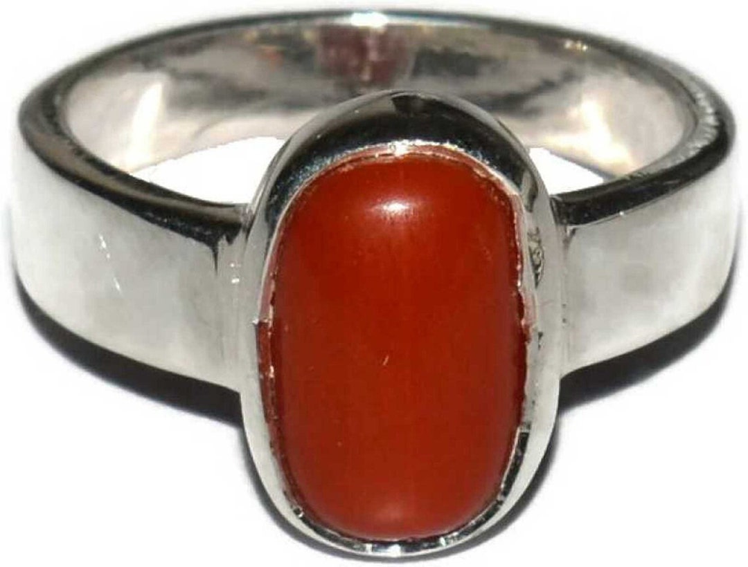 Red Coral Ring/coral Gemstone Ring in Sterling Silver92.5 Handmade Ring ...