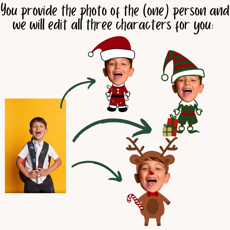 Christmas Custom PNG File elf, Reindeer, Santa Personalised With Your ...