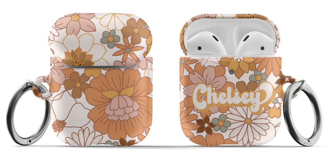 Retro AirPod Case Cute Groovy Boho Retro Floral Flowers Aesthetic ...
