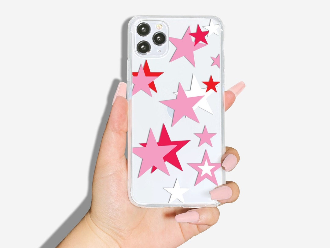 Star Phone Case for Iphone, Pink and Red Stars, Aesthetic Phone Case ...