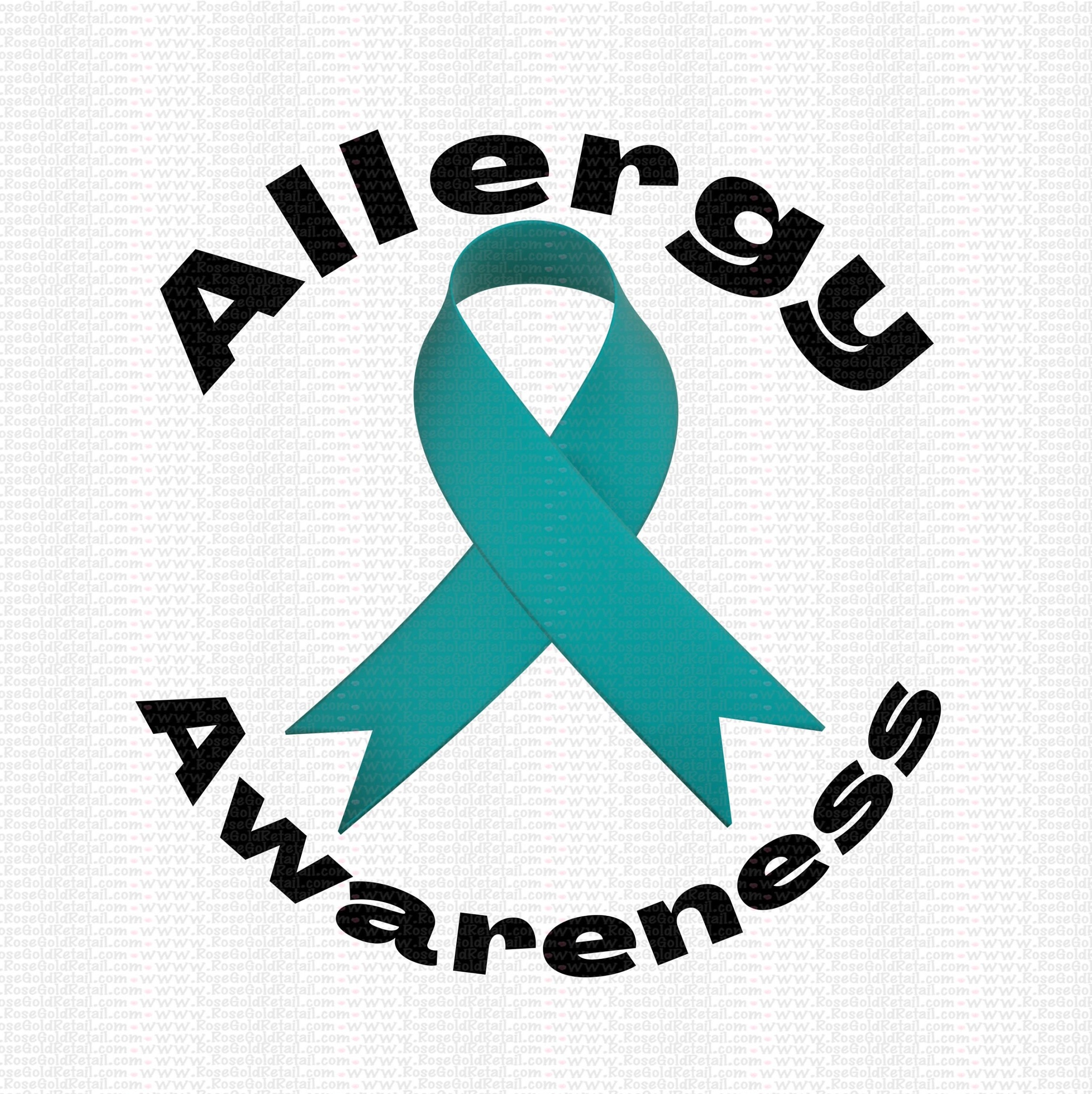 Allergy Awareness PNG Teal Ribbon Transparent Background, Printable ...