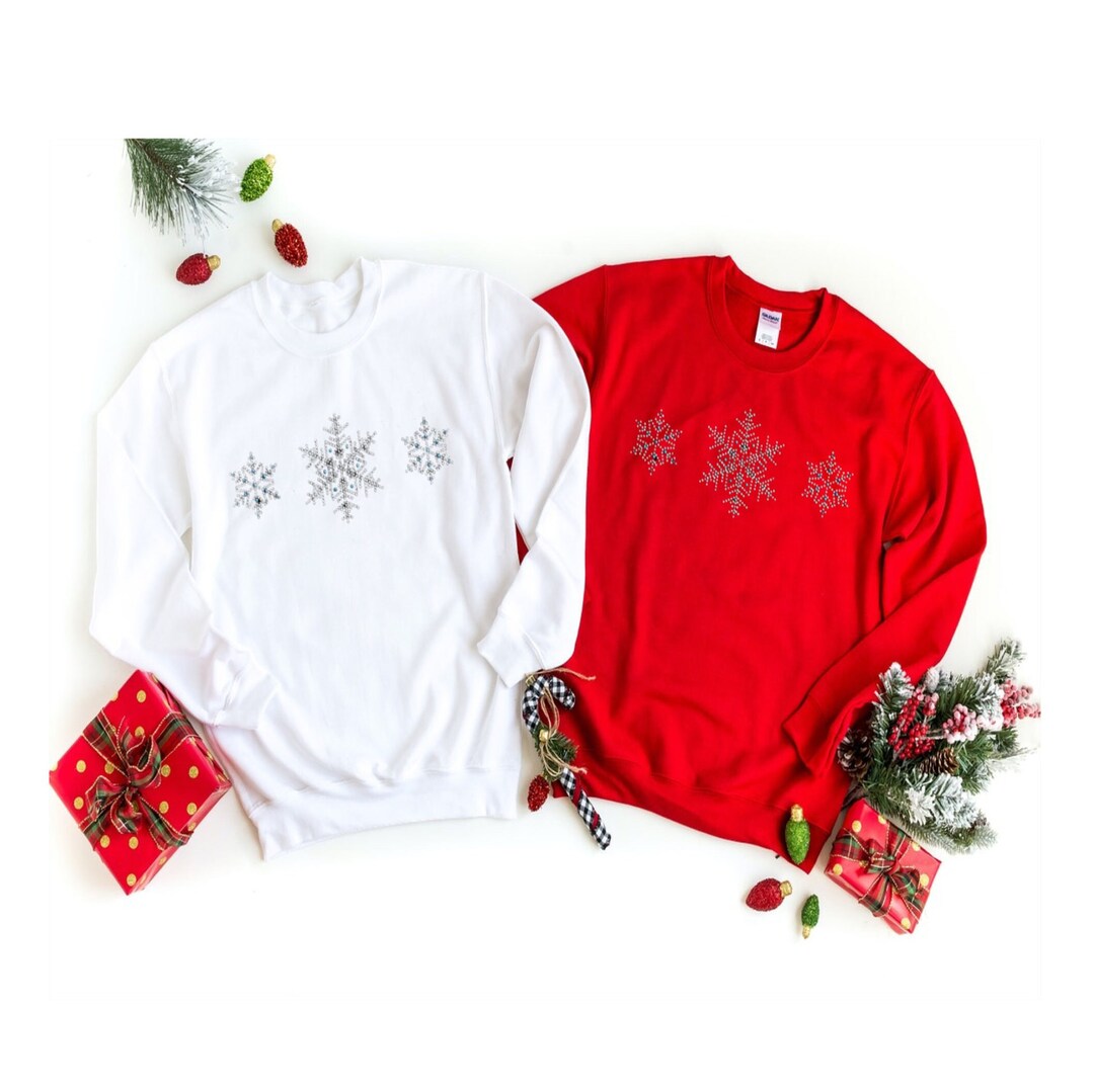 Snowflake RHINESTONE Design - Ready to Press - Ready to Ship - Holiday ...