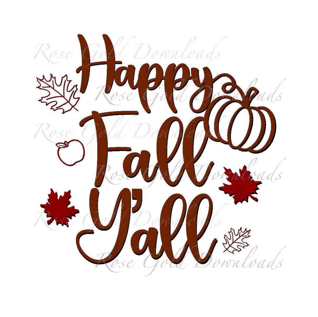 Happy Fall Y’all Pumpkin Apple - PNG Digital Download Sublimation ...