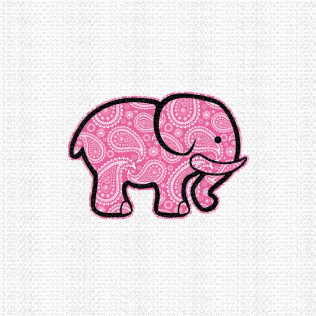 Pink Paisley Elephant Screen Print for Heat Press Design - Ready to ...