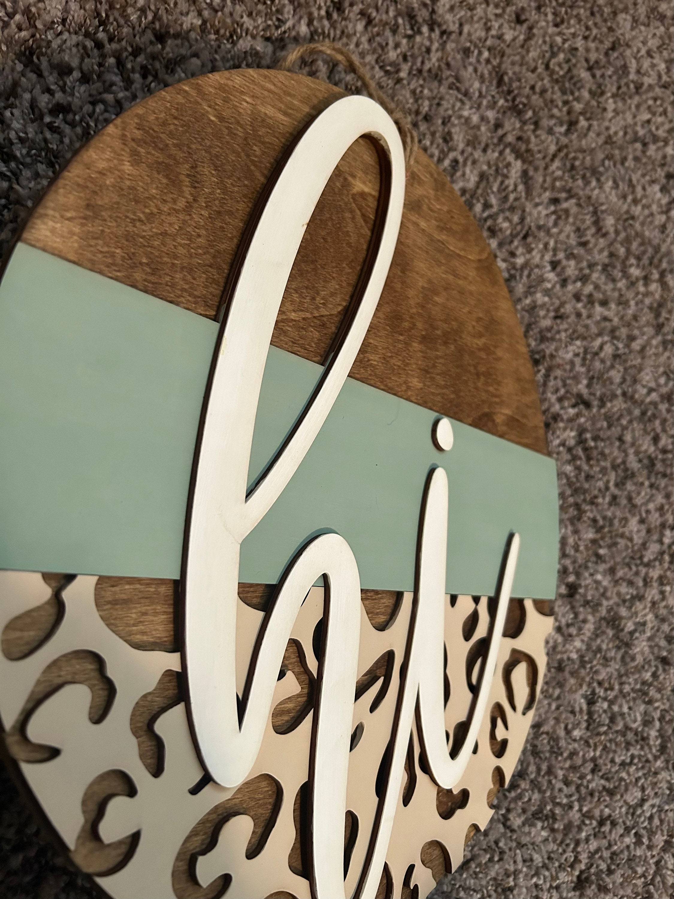 Hi Cheetah Wooden Door Sign - Etsy